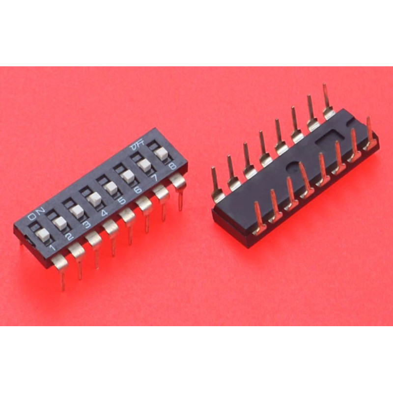 DIP Switch, DP-8P, 2.54mm