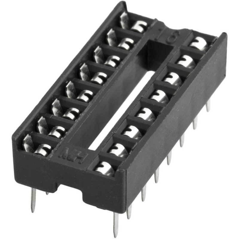 16-pin DIP socket for integrated circuit IC 2.54mm