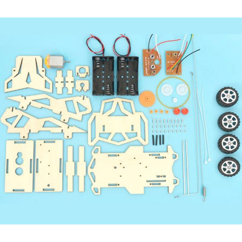 DIY remote control car kit, wood, 4x4