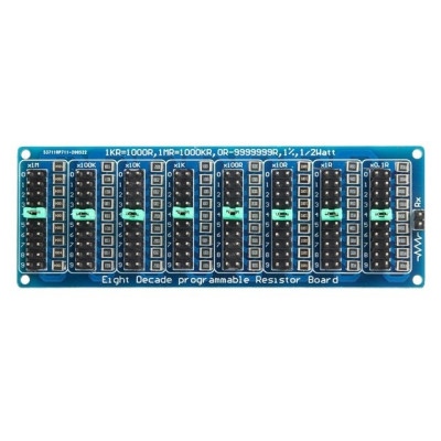 Programmable resistor board, 8 decades