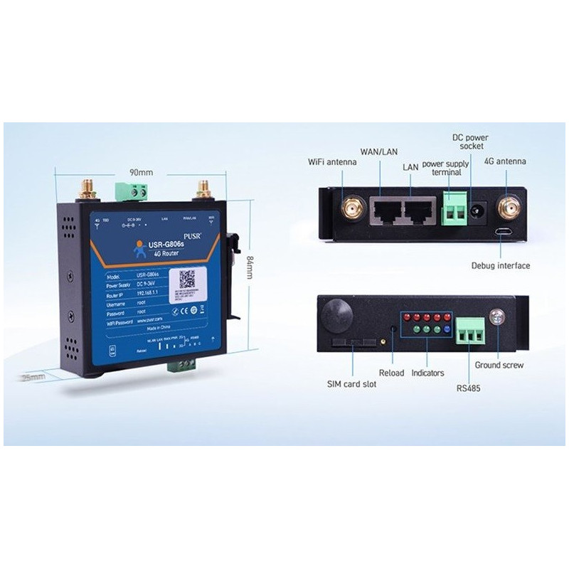3G Industrial Router, USR-G806S, IoT, RS485