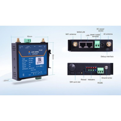 Router industrial 3G, USR-G806S, IoT, RS485