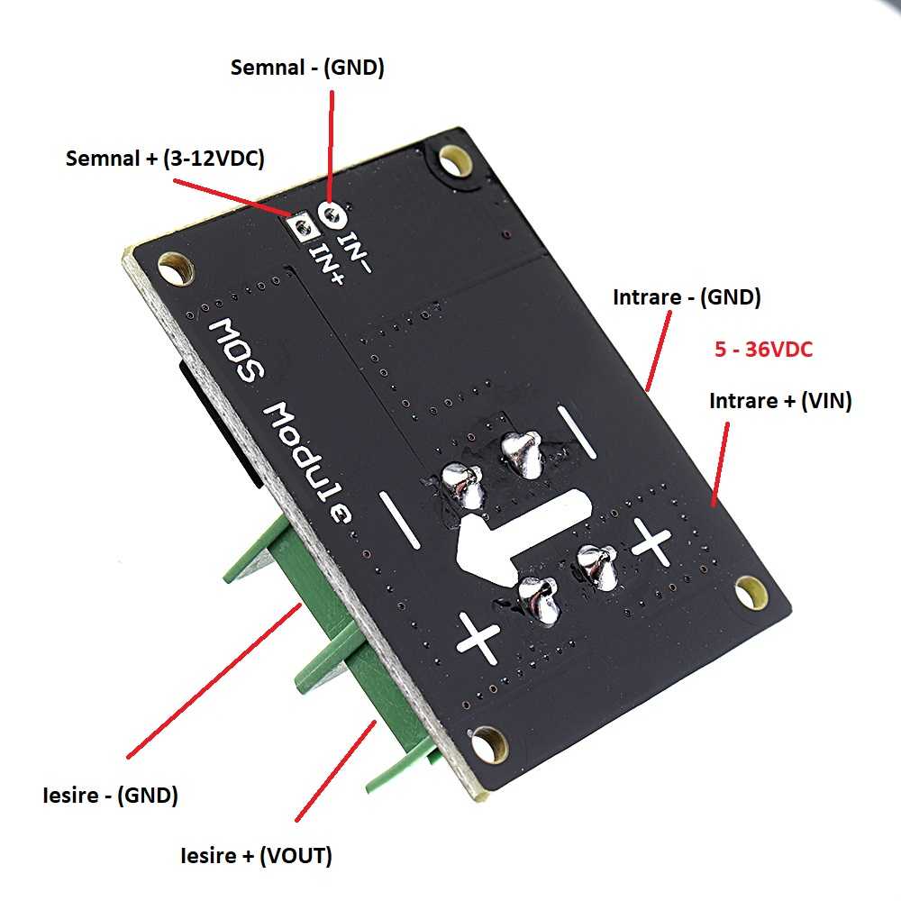 Modul mosfet E-Switch, control 3-12V, iesire